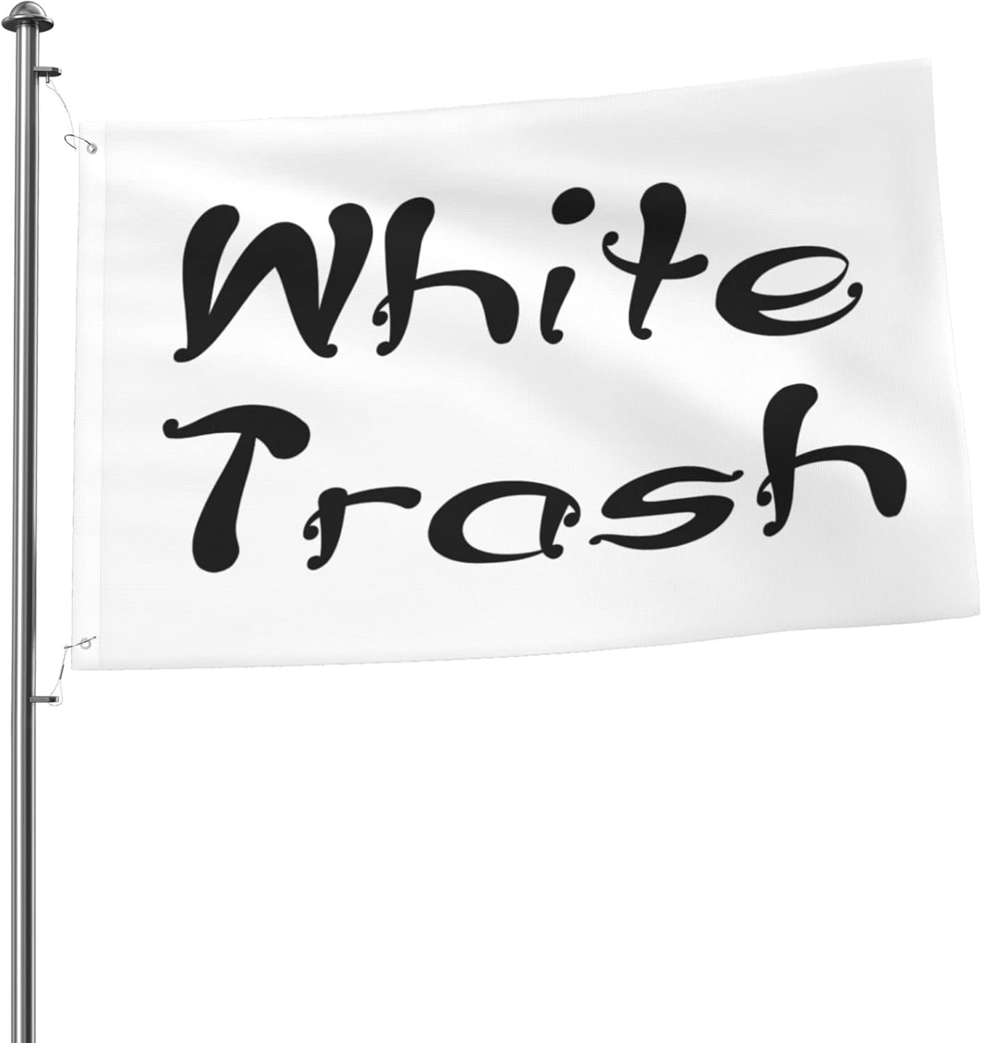 2x3 Foot White Trash Flag With Brass Grommets - Vivid Color And Fade ...