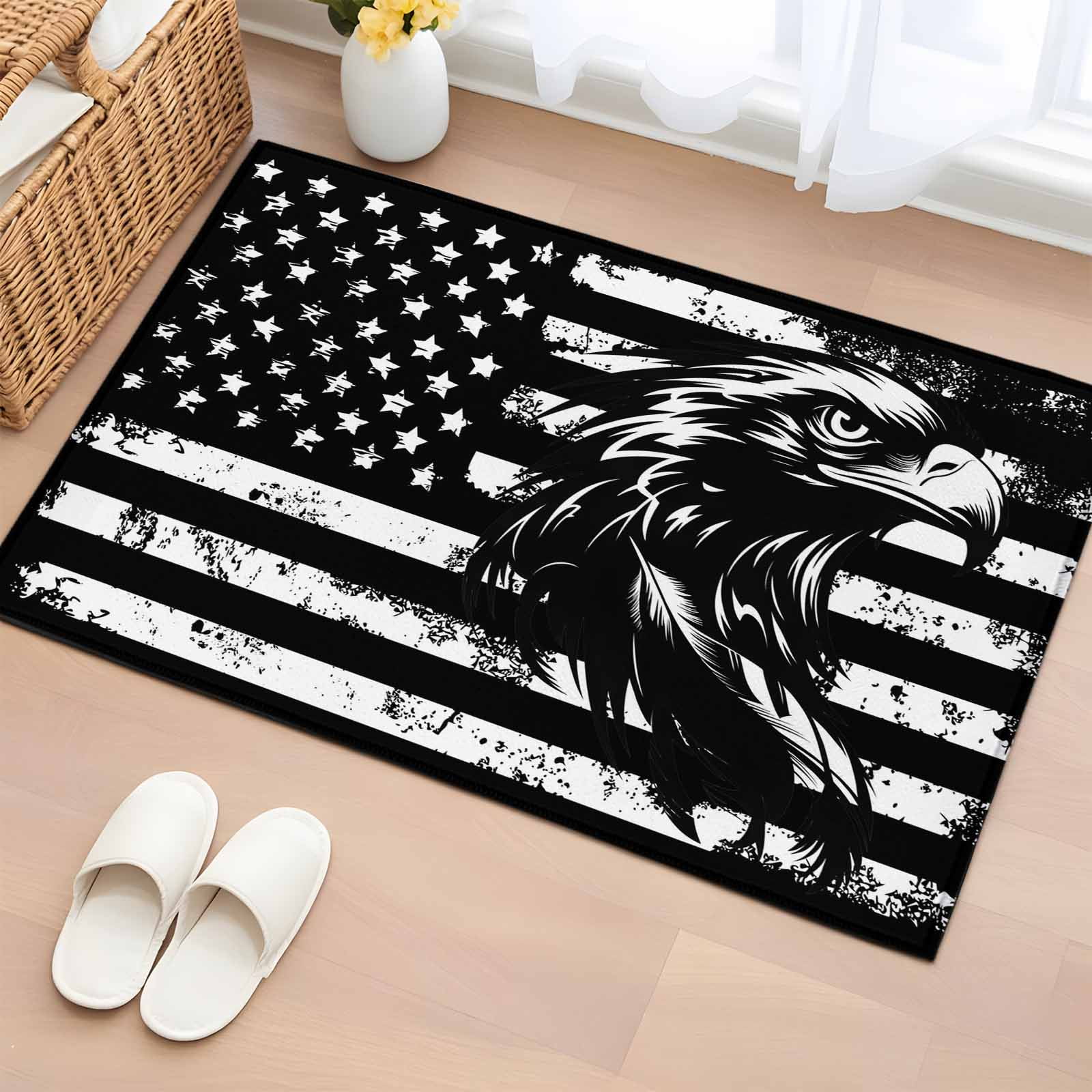 2x3 Ft Entryway Area Rug, American Flag Kitchen Rug Runner Washable ...