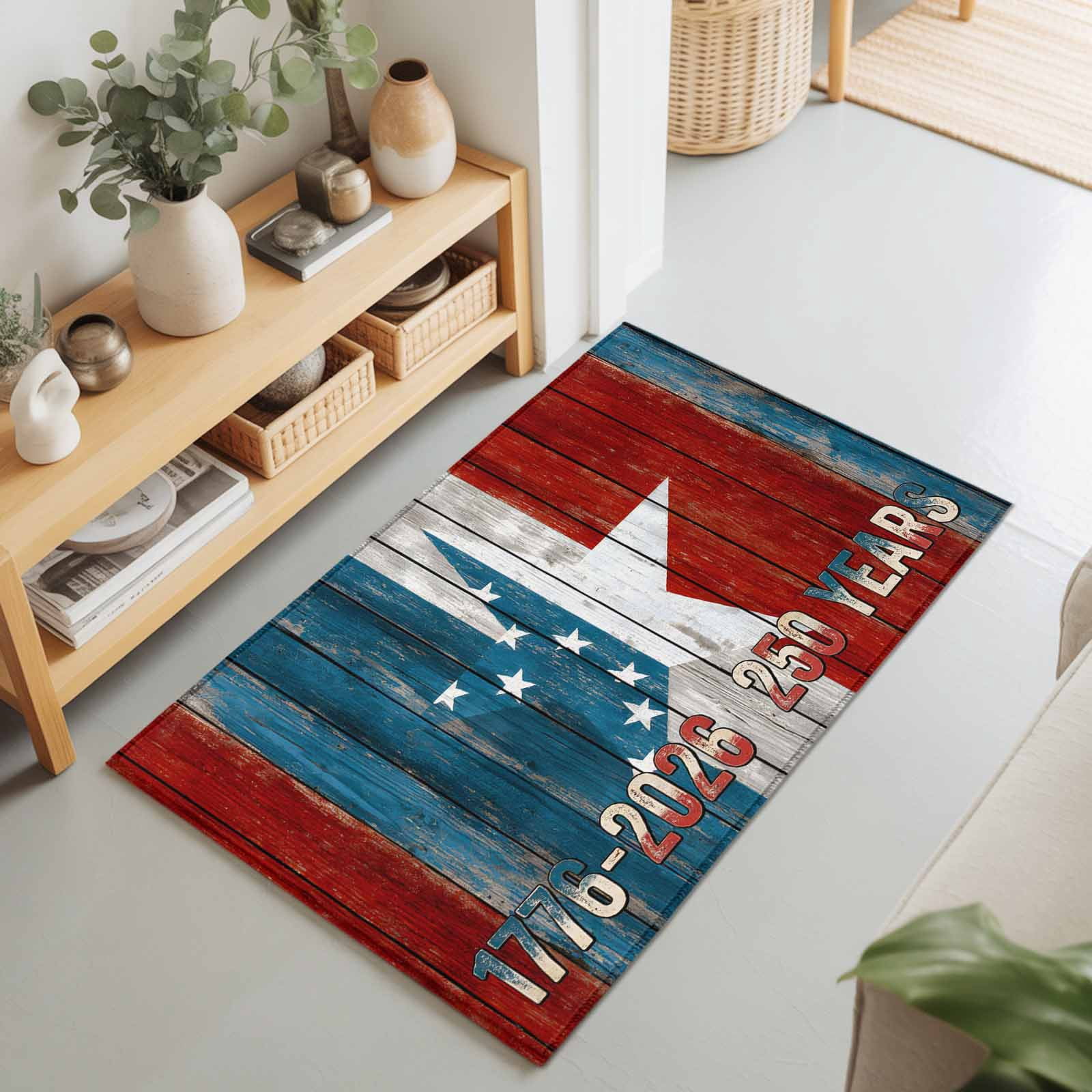 2x3 Ft Entryway Area Rug, Anniversary USA Flag Kitchen Rug Runner ...