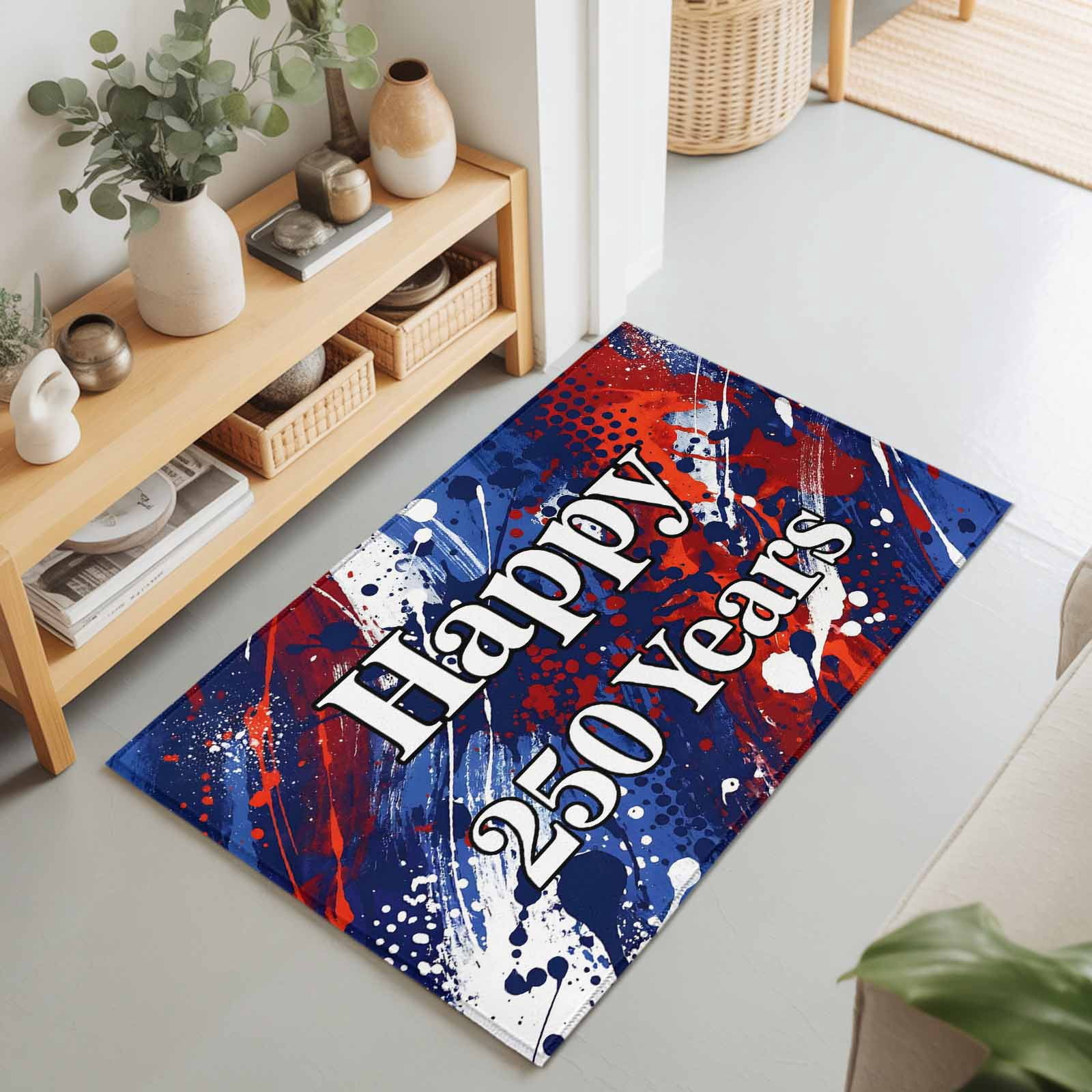 2x3 Ft Entryway Area Rug, Anniversary USA Flag Kitchen Rug Runner ...