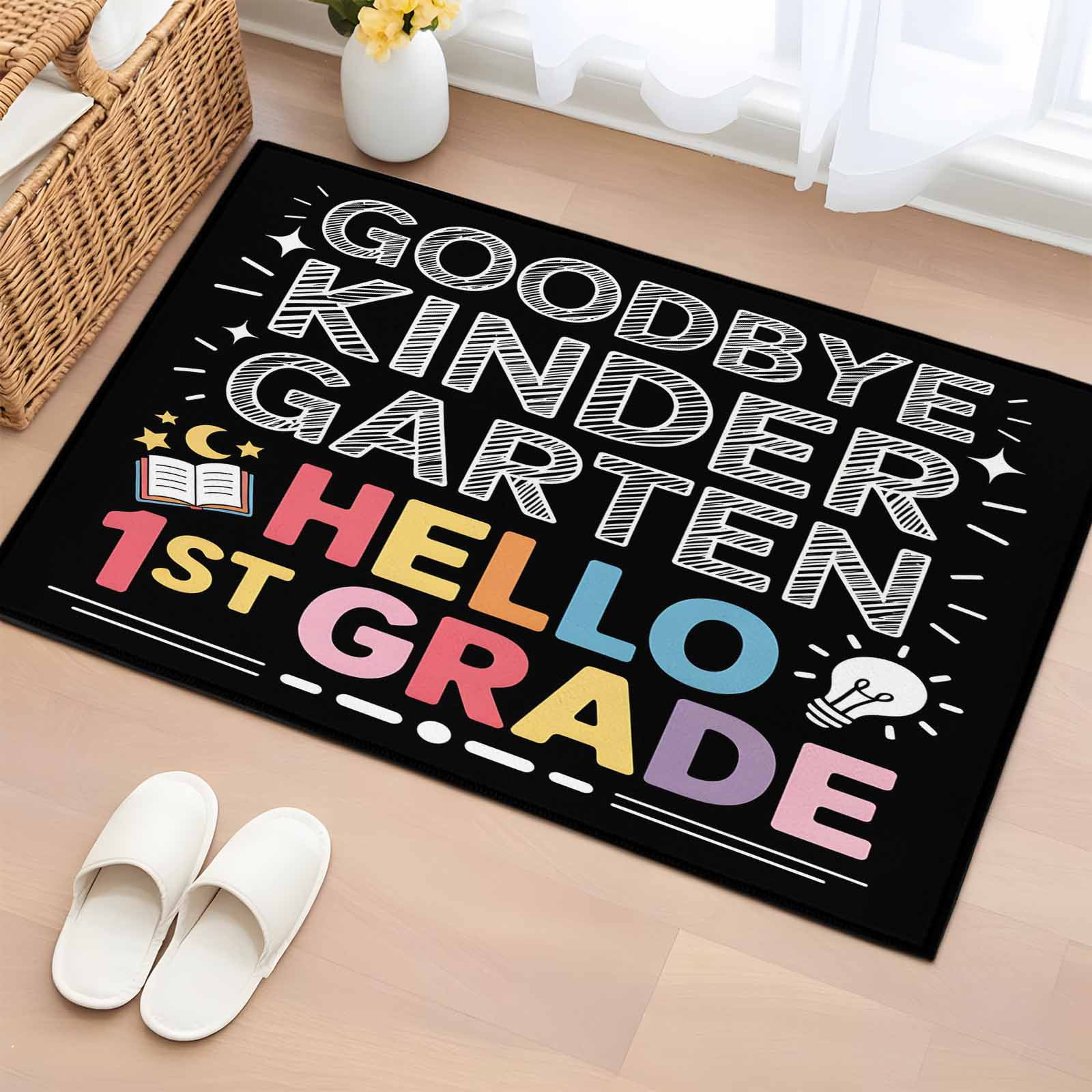 2x3 Ft Entryway Area Rug, Black Graduation Kitchen Rug Runner Washable ...