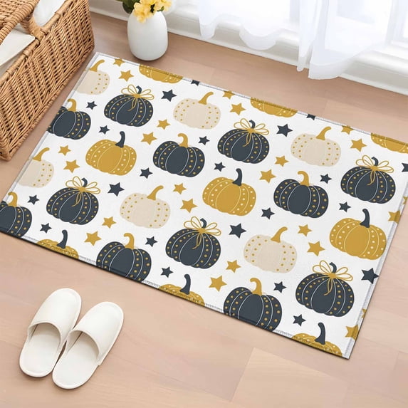 2x3 Ft Entryway Area Rug, Blue Yellow Fall Kitchen Rug Runner Washable ...