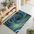 2x3 Ft Entryway Area Rug, Blue Yellow White Spiral Kitchen Rug Runner ...
