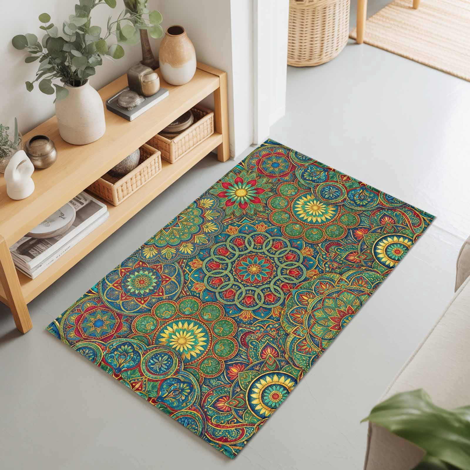 2x3 Ft Entryway Area Rug, Boho Kitchen Rug Runner Washable Floor Mat ...