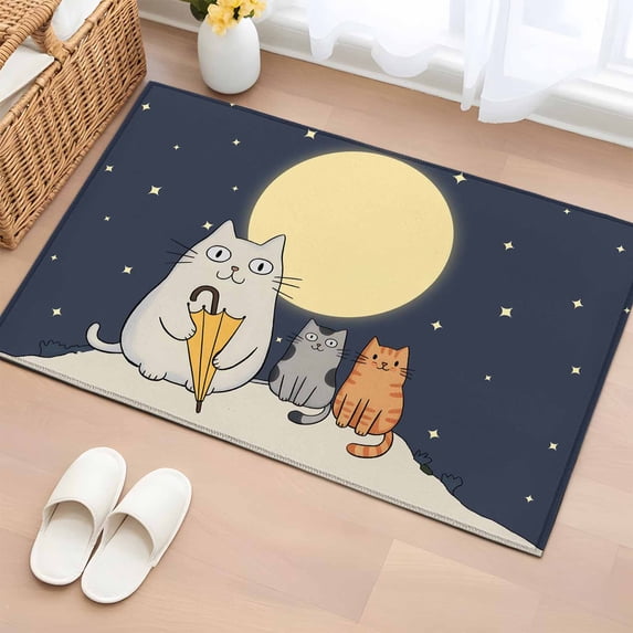 2x3 Ft Entryway Area Rug, Cartoon Cute Cats Kitchen Rug Runner Washable ...