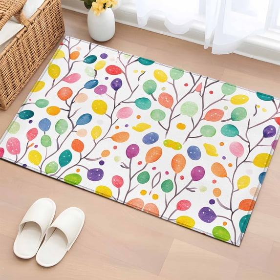 2x3 Ft Entryway Area Rug, Colorful Botanical Kitchen Rug Runner ...