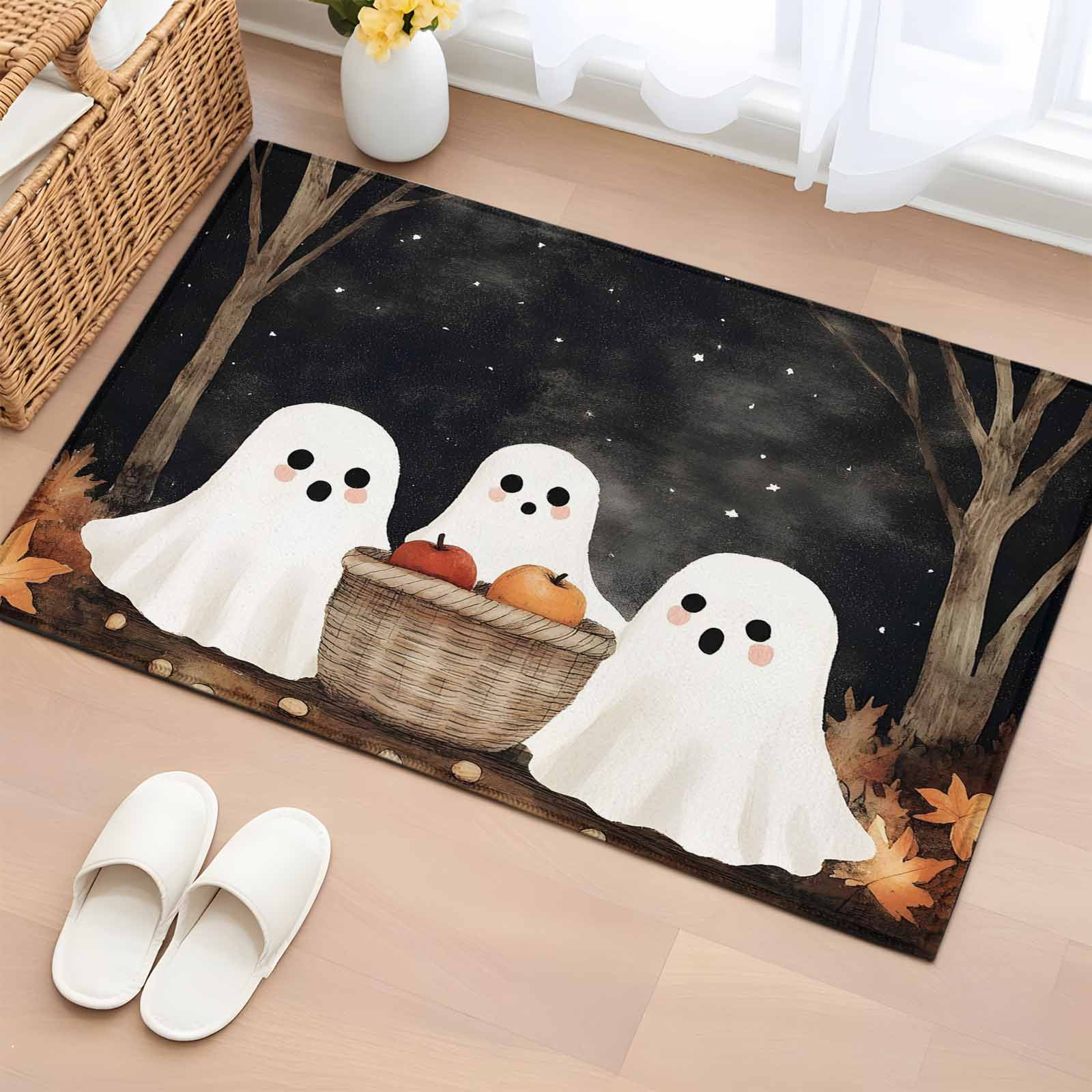 2x3 Ft Entryway Area Rug, Cute Ghosts Kitchen Rug Runner Washable Floor ...