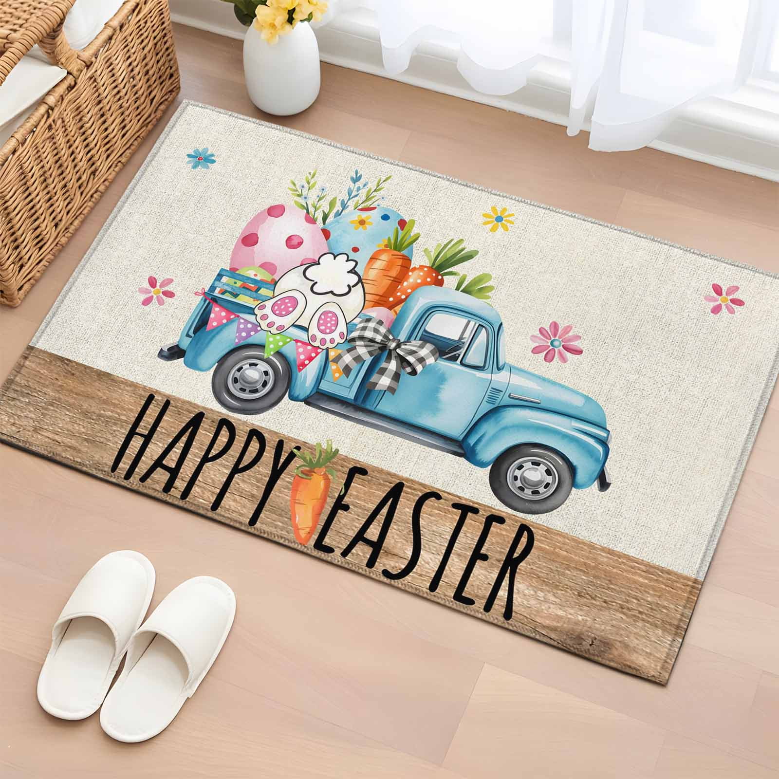 2x3 Ft Entryway Area Rug, Easter Kitchen Rug Runner Washable Floor Mat ...
