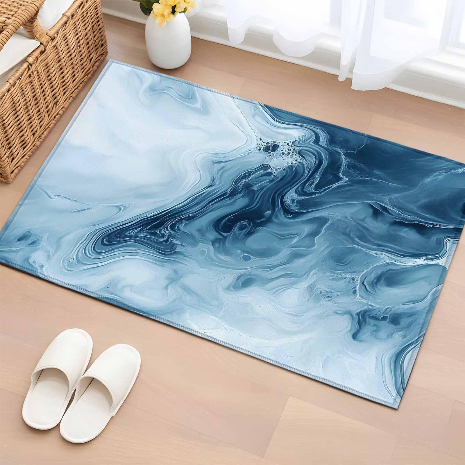 2x3 Ft Entryway Area Rug, Farm Marble Kitchen Rug Runner Washable Floor ...