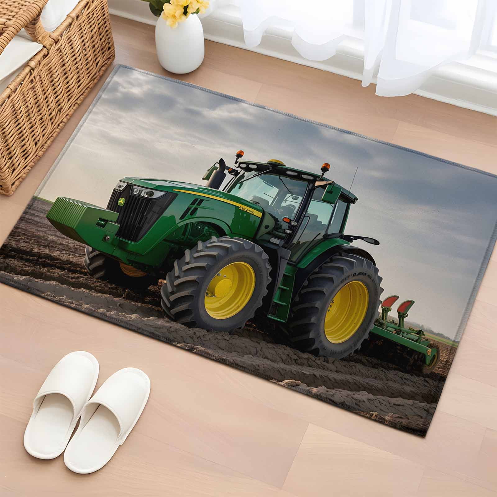 2x3 Ft Entryway Area Rug, Farm Tractor Kitchen Rug Runner Washable ...
