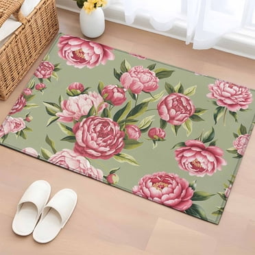 Round Rugs 5Ft, Pink Round Area Rug Washable Indoor Throw Carpet ...