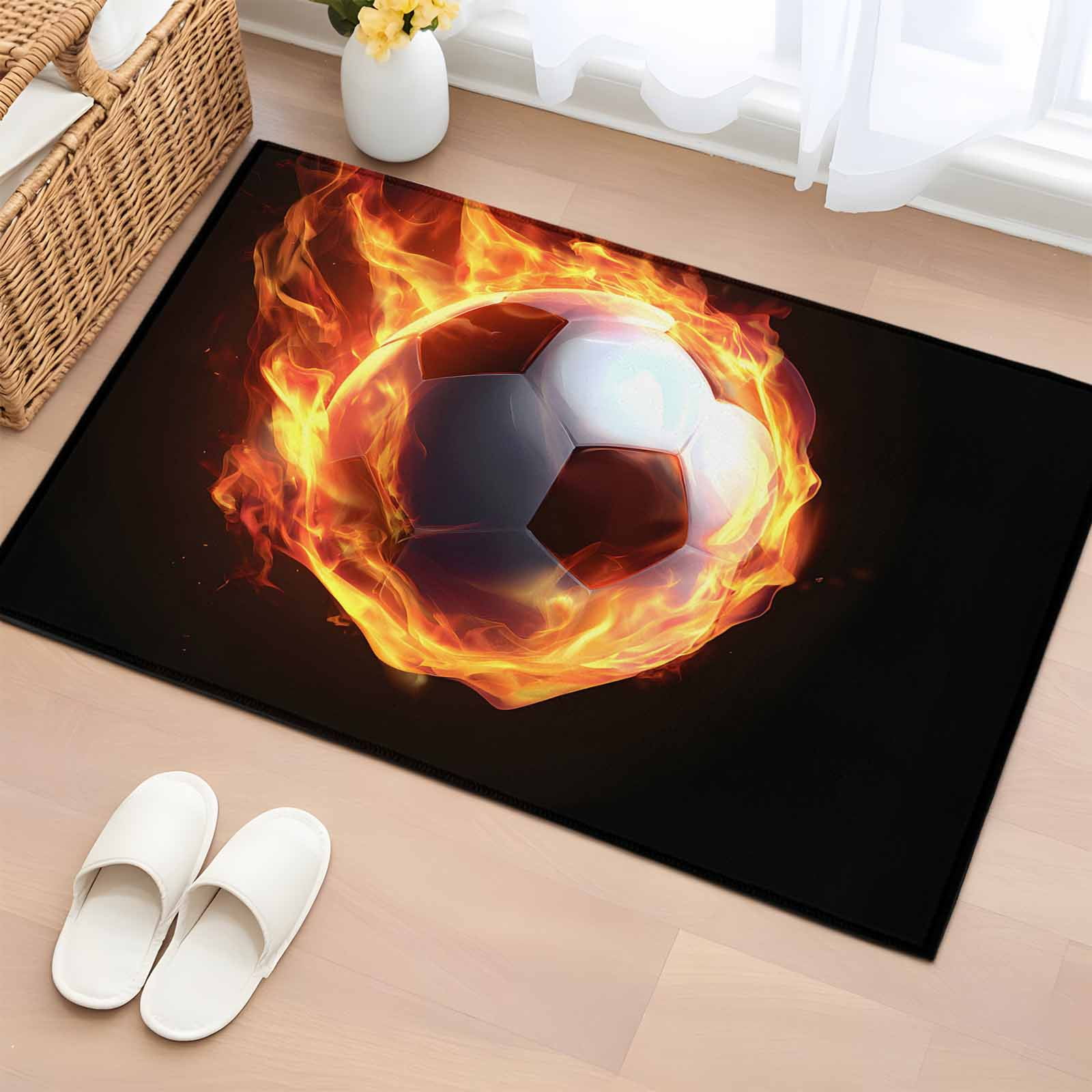 2x3 Ft Entryway Area Rug, Football Kitchen Rug Runner Washable Floor ...