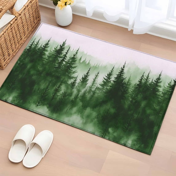 2x3 Ft Entryway Area Rug, Forest Green Ombre Kitchen Rug Runner ...