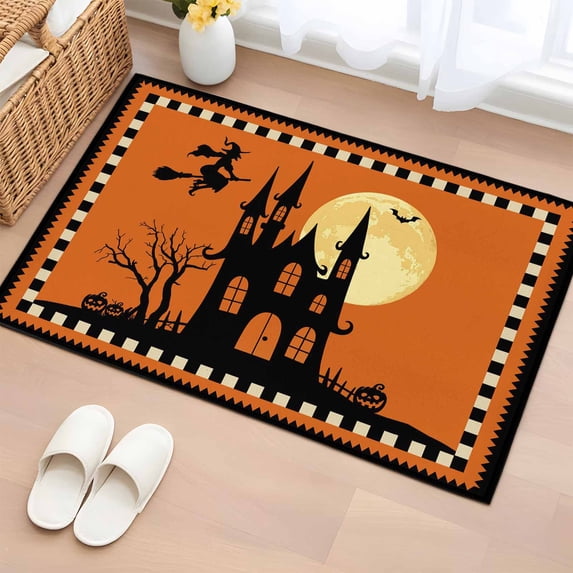 2x3 Ft Entryway Area Rug, Halloween Castle Kitchen Rug Runner Washable ...