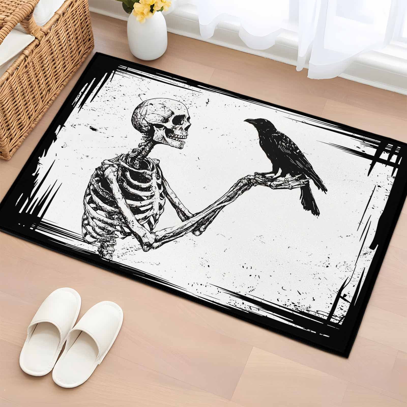 2x3 Ft Entryway Area Rug, Halloween Kitchen Rug Runner Washable Floor ...
