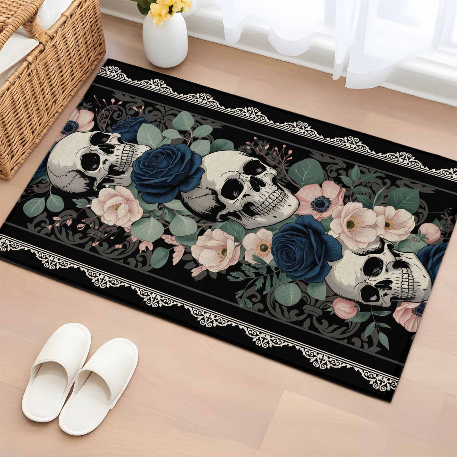 2x3 Ft Entryway Area Rug, Halloween Kitchen Rug Runner Washable Floor ...