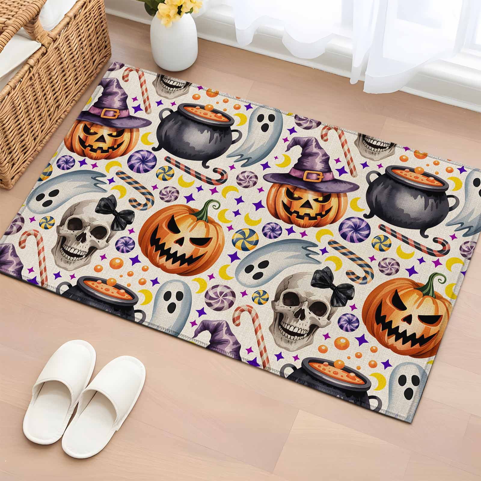 2x3 Ft Entryway Area Rug, Halloween Kitchen Rug Runner Washable Floor ...