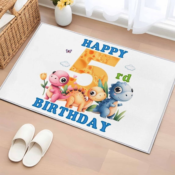 2x3 Ft Entryway Area Rug, Happy 5rd Birthday Kitchen Rug Runner Floor ...