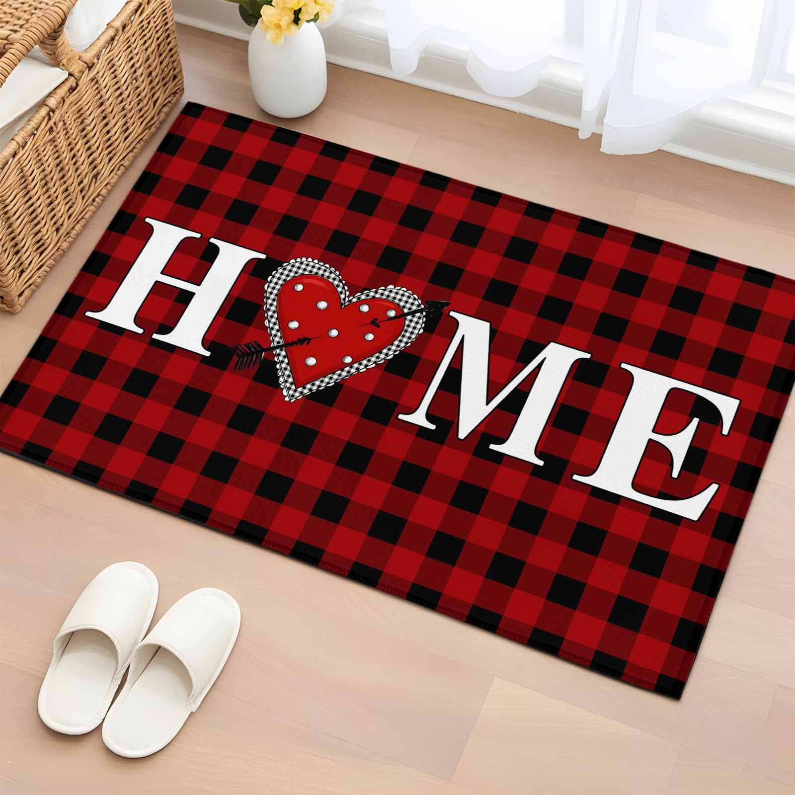 2x3 Ft Entryway Area Rug, Happy Valentine's Day Kitchen Rug Runner ...