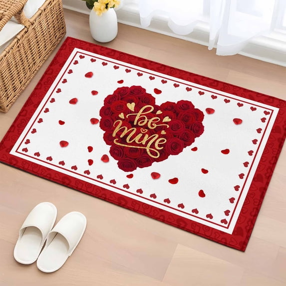 2x3 Ft Entryway Area Rug, Happy Valentine's Day Kitchen Rug Runner ...