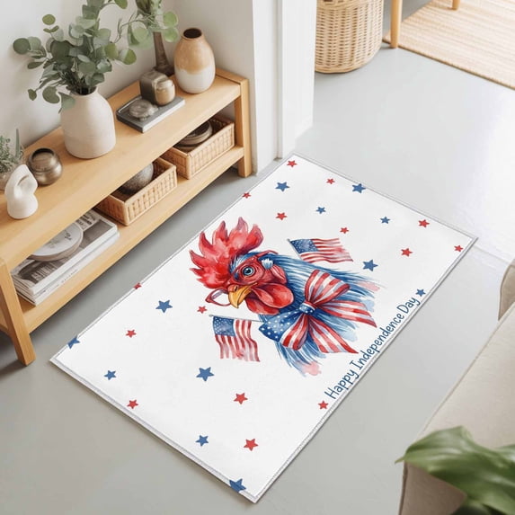 2x3 Ft Entryway Area Rug, Independence Day Kitchen Rug Runner Washable ...