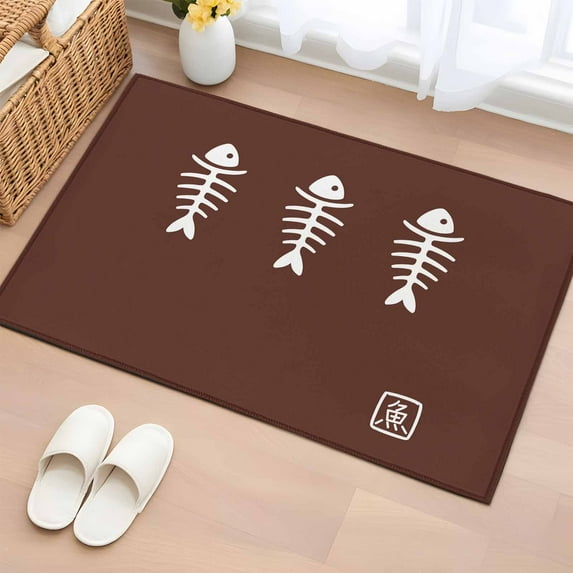 2x3 Ft Entryway Area Rug, Japanese Fish Kitchen Rug Runner Washable ...