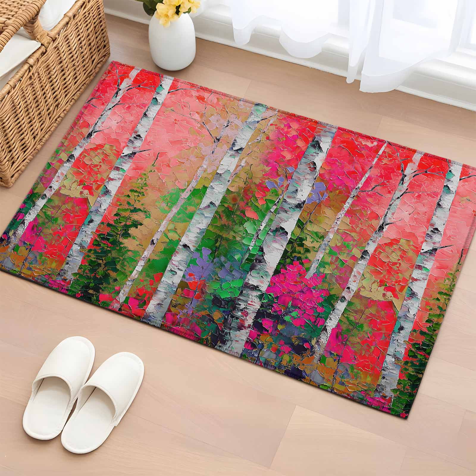 2x3 Ft Entryway Area Rug, Modern Oil Painting Kitchen Rug Runner ...