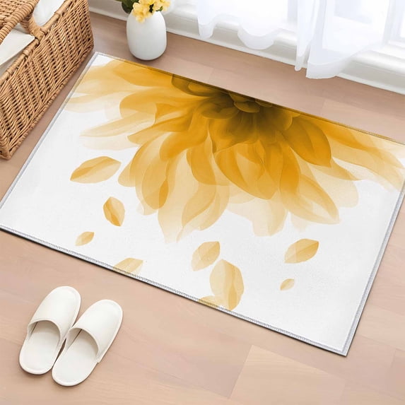 2x3 Ft Entryway Area Rug, Modern Yellow Kitchen Rug Runner Washable ...