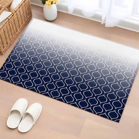 2x3 Ft Entryway Area Rug, Morocco Blue Gradient Kitchen Rug Runner ...