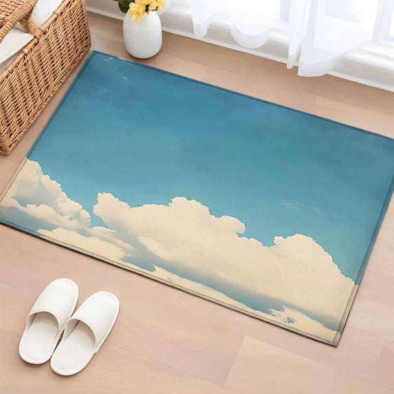 2x3 Ft Entryway Area Rug, Navy Blue Sky Kitchen Rug Runner Washable ...