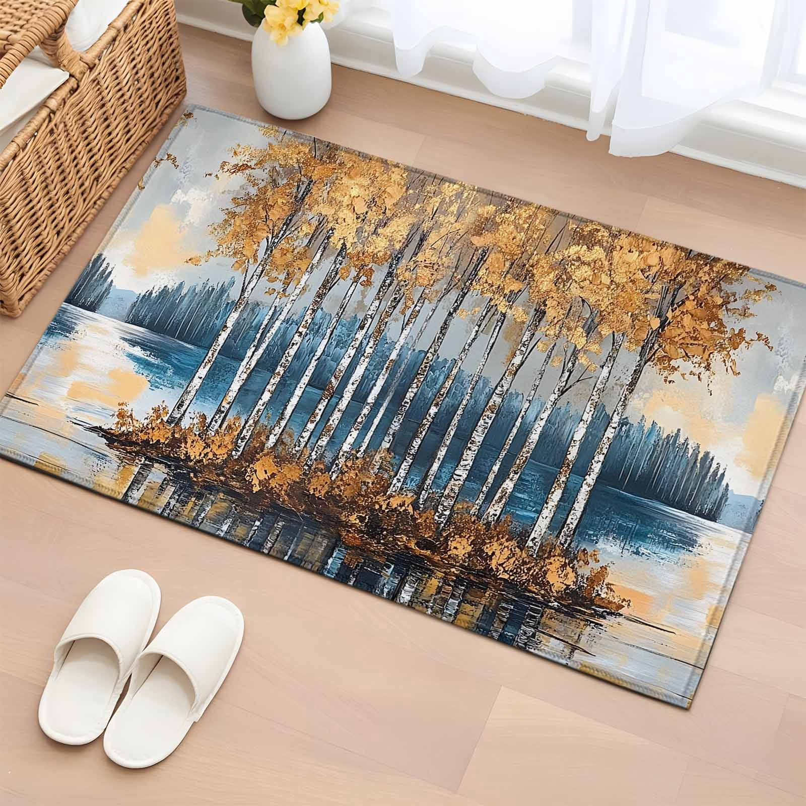2x3 Ft Entryway Area Rug, Oil Painted Kitchen Rug Runner Washable Floor ...