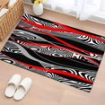 2x3 Ft Entryway Area Rug, Red Black Stripes Kitchen Rug Runner Washable ...