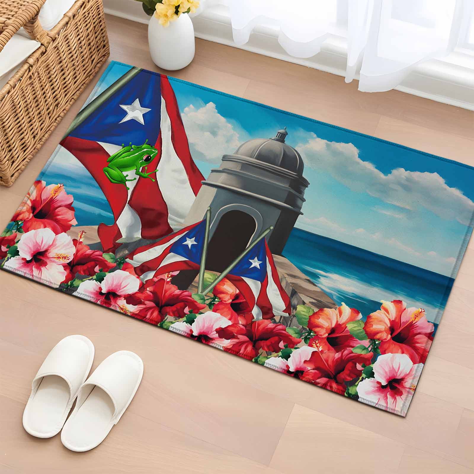 2x3 Ft Entryway Area Rug, Red Blue Flag Kitchen Rug Runner Washable ...