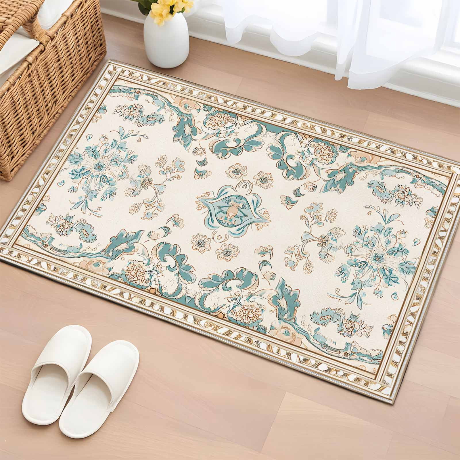 2x3 Ft Entryway Area Rug, Retro Boho Kitchen Rug Runner Washable Floor ...