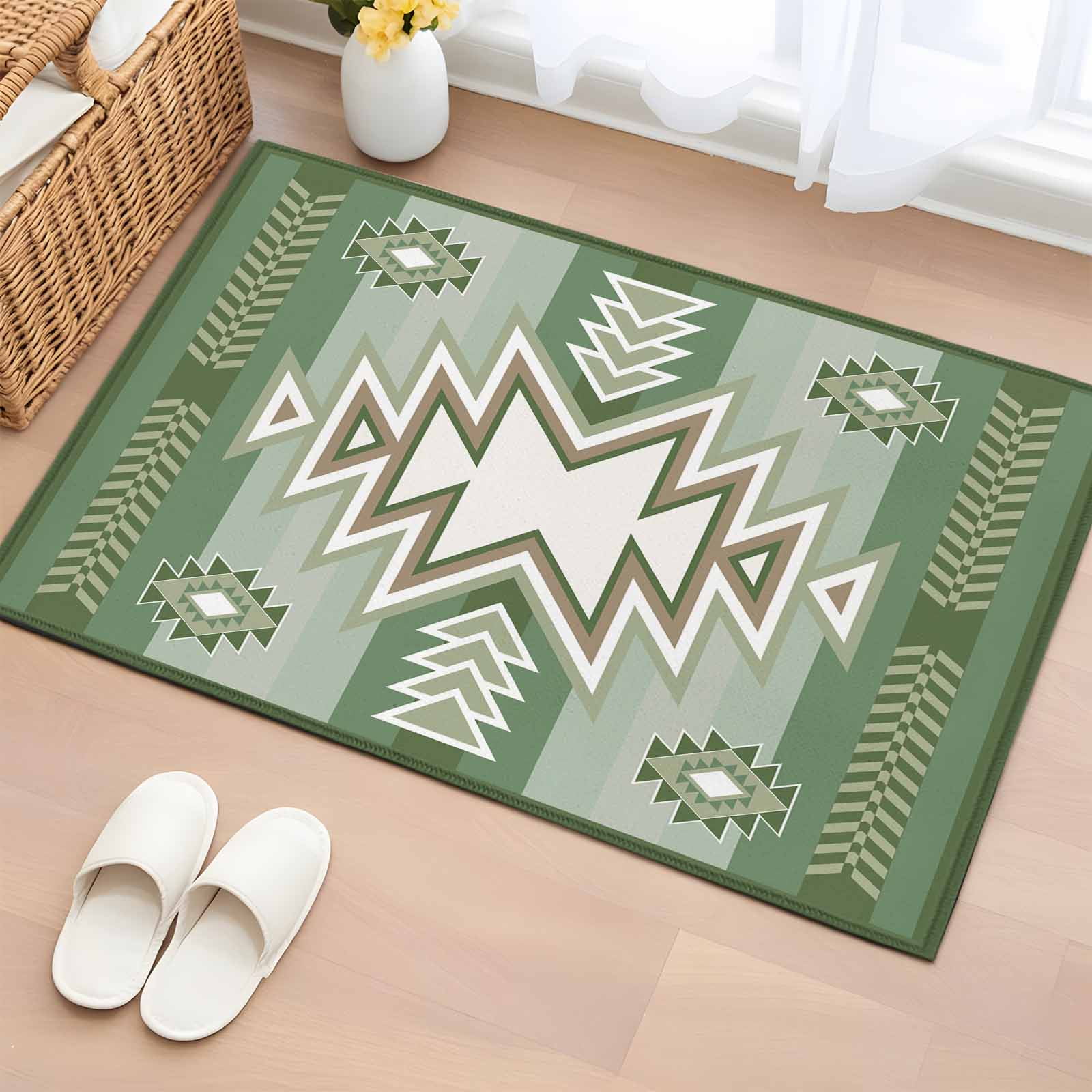 2x3 Ft Entryway Area Rug, Sage Green Boho Kitchen Rug Runner Washable ...