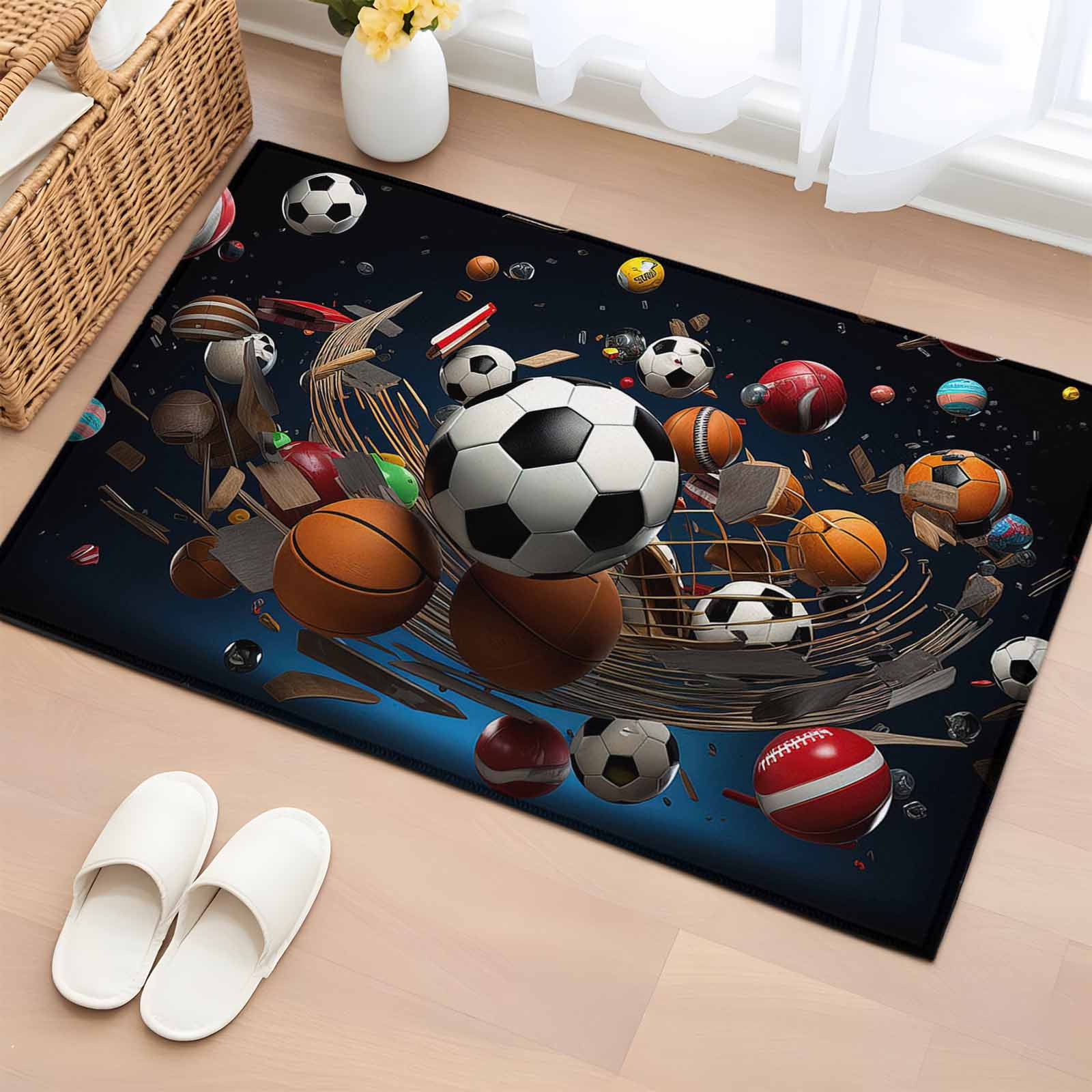 2x3 Ft Entryway Area Rug, Sports Kitchen Rug Runner Washable Floor Mat ...