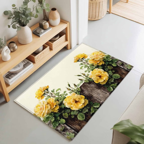 2x3 Ft Entryway Area Rug, Spring Floral Kitchen Rug Runner Washable ...