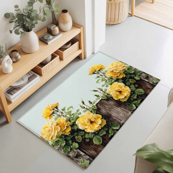 2x3 Ft Entryway Area Rug, Spring Floral Kitchen Rug Runner Washable ...