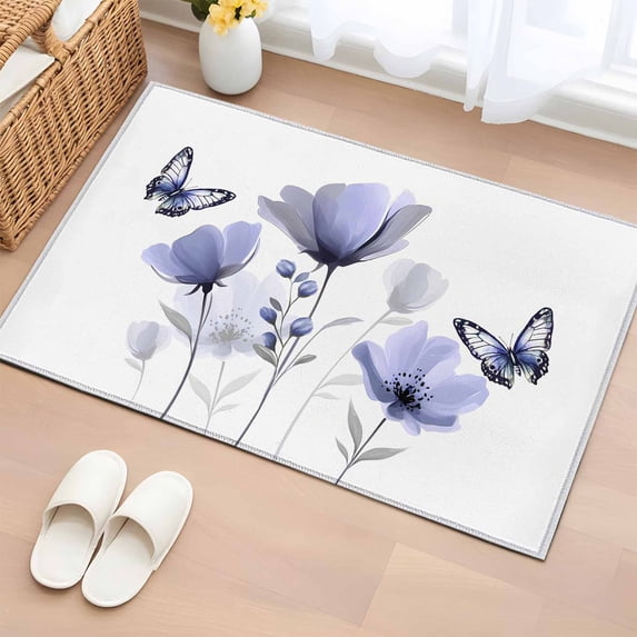 2x3 Ft Entryway Area Rug, Spring Flowers Kitchen Rug Runner Washable ...