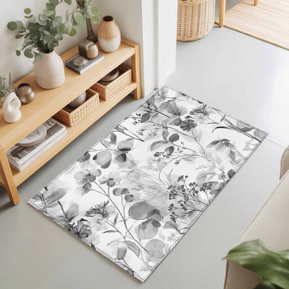 2x3 Ft Entryway Area Rug, Spring Flowers Kitchen Rug Runner Washable ...