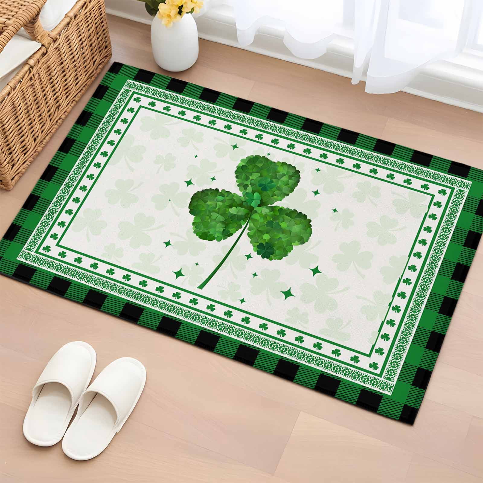 2x3 Ft Entryway Area Rug, St. Patrick's Day Kitchen Rug Runner Washable ...