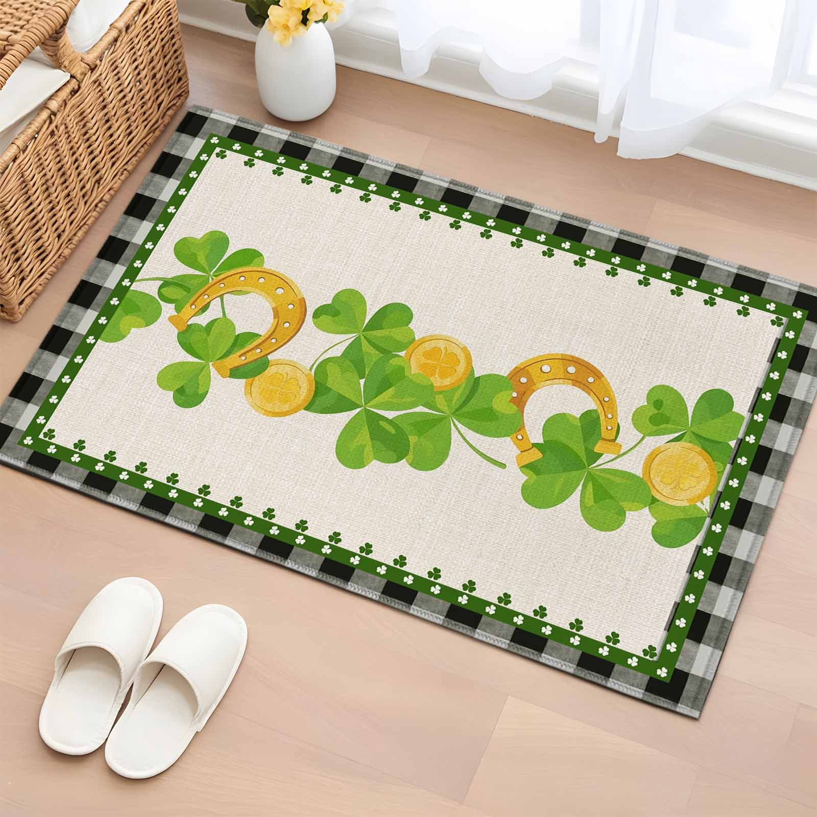 2x3 Ft Entryway Area Rug, St. Patrick's Day Kitchen Rug Runner Washable ...