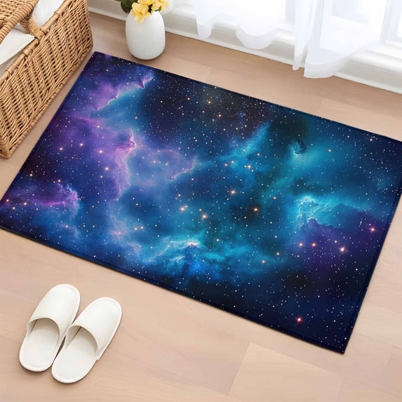 2x3 Ft Entryway Area Rug, Starry Sky Kitchen Rug Runner Washable Floor ...