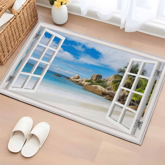 2x3 Ft Entryway Area Rug, Summer Beach Kitchen Rug Runner Washable ...