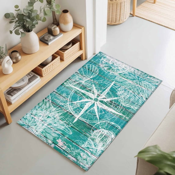 2x3 Ft Entryway Area Rug, Summer Coastal Kitchen Rug Runner Washable ...