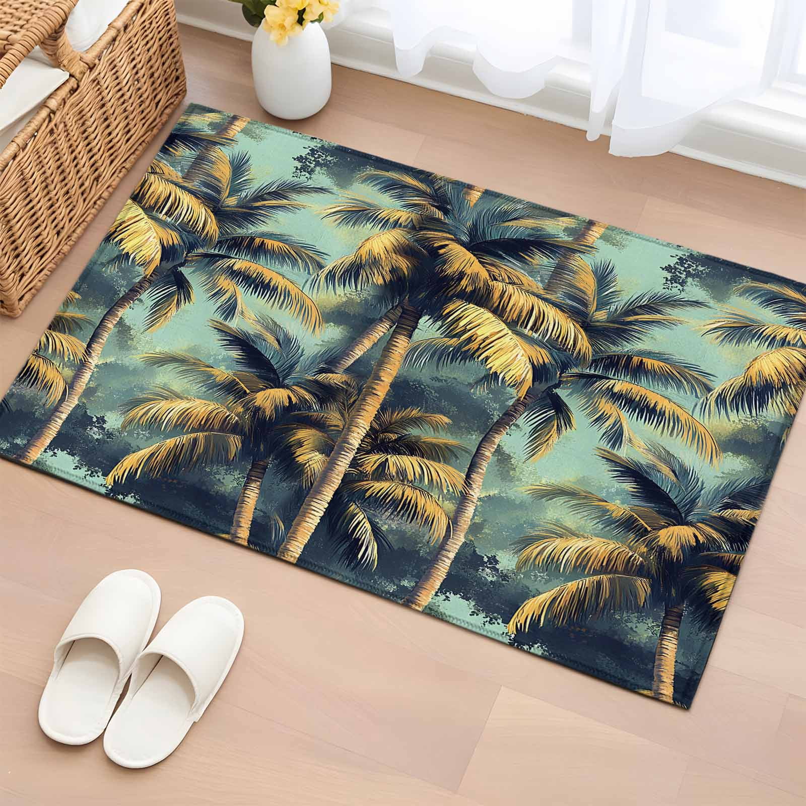 2x3 Ft Entryway Area Rug, Summer Palm Tree Kitchen Rug Runner Washable ...