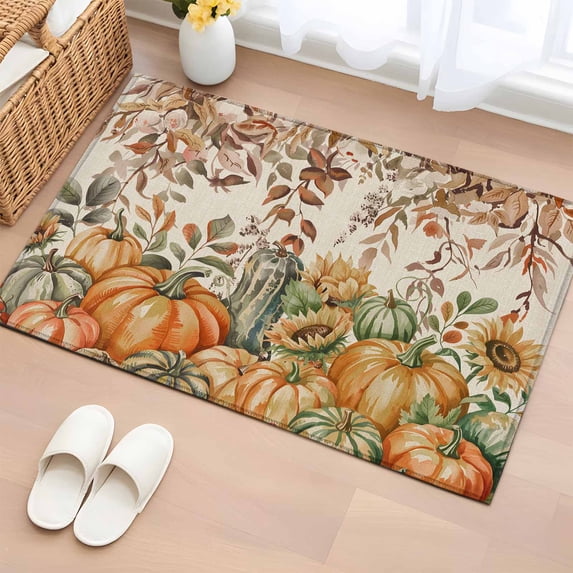 2x3 Ft Entryway Area Rug, Thanksgiving Kitchen Rug Runner Washable ...