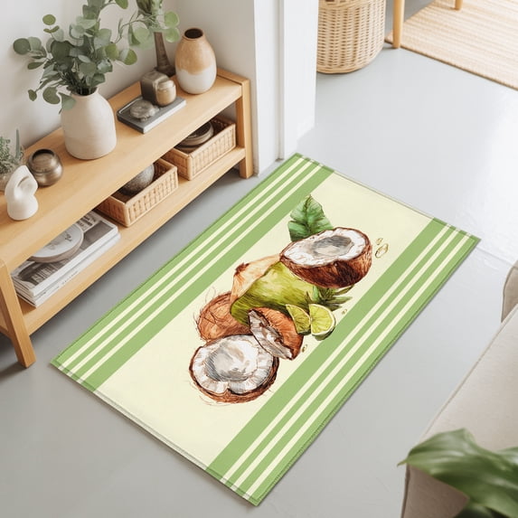 2x3 Ft Entryway Area Rug, Tropical Coconut Kitchen Rug Runner Washable ...