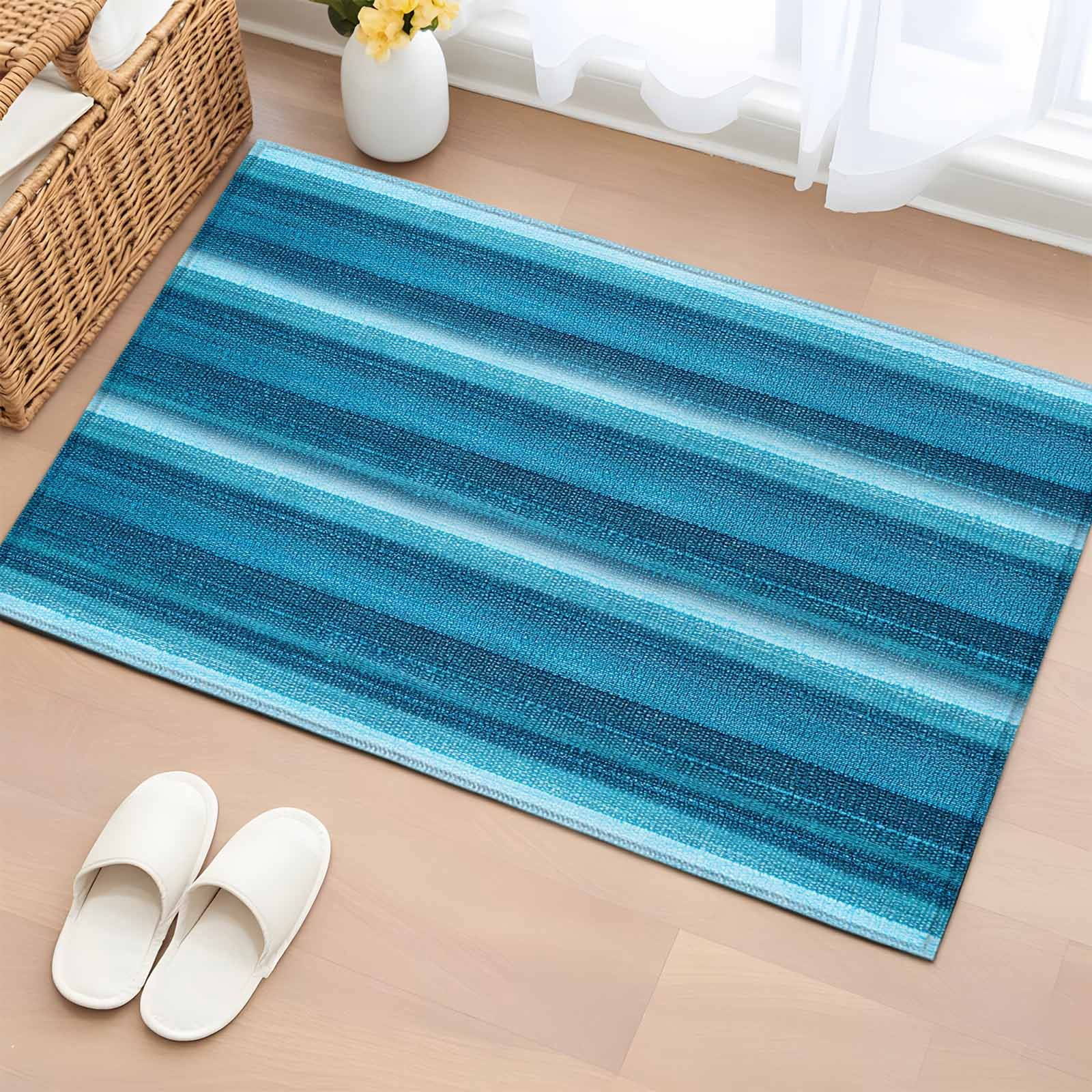 2x3 Ft Entryway Area Rug, Turquoise Teal Ombre Kitchen Rug Runner ...