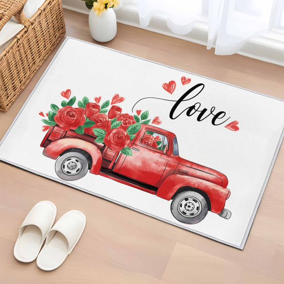 2x3 Ft Entryway Area Rug, Valentines Day Kitchen Rug Runner Washable ...